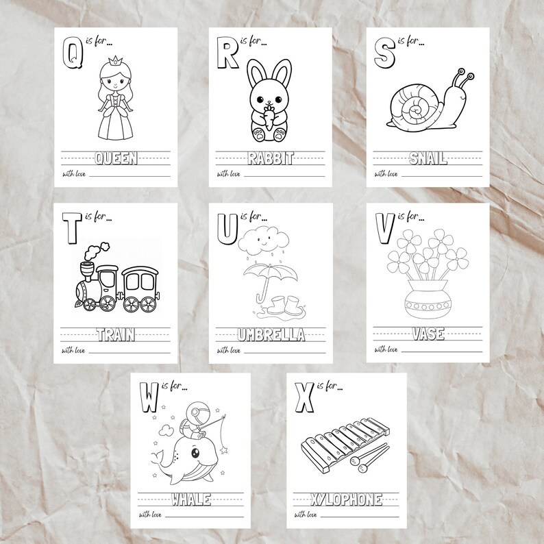 Baby's First ABC Book, Baby Shower Alphabet Book, Baby Shower Coloring ...