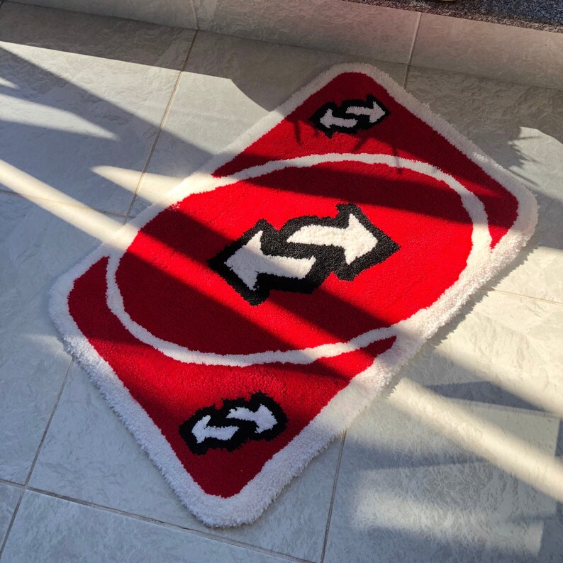 Tufted Uno Reverse Rugaesthetic Square Rughandmade Tufed - Etsy