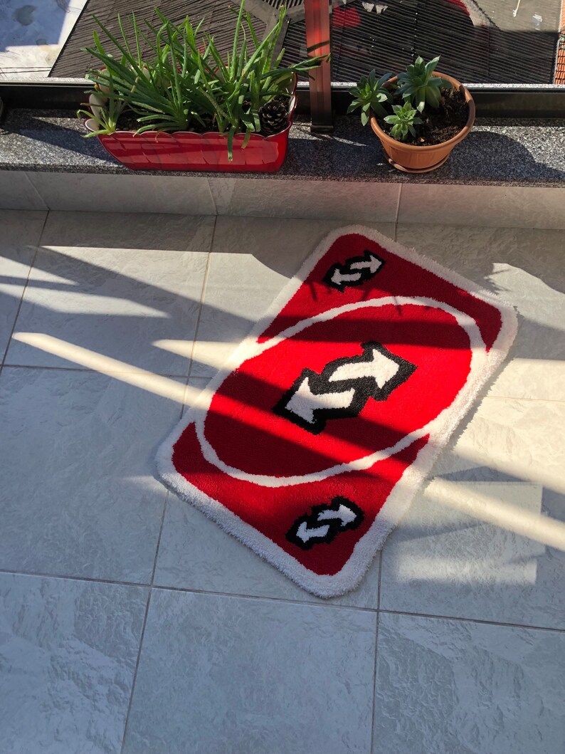 Tufted Uno Reverse Rugaesthetic Square Rughandmade Tufed - Etsy