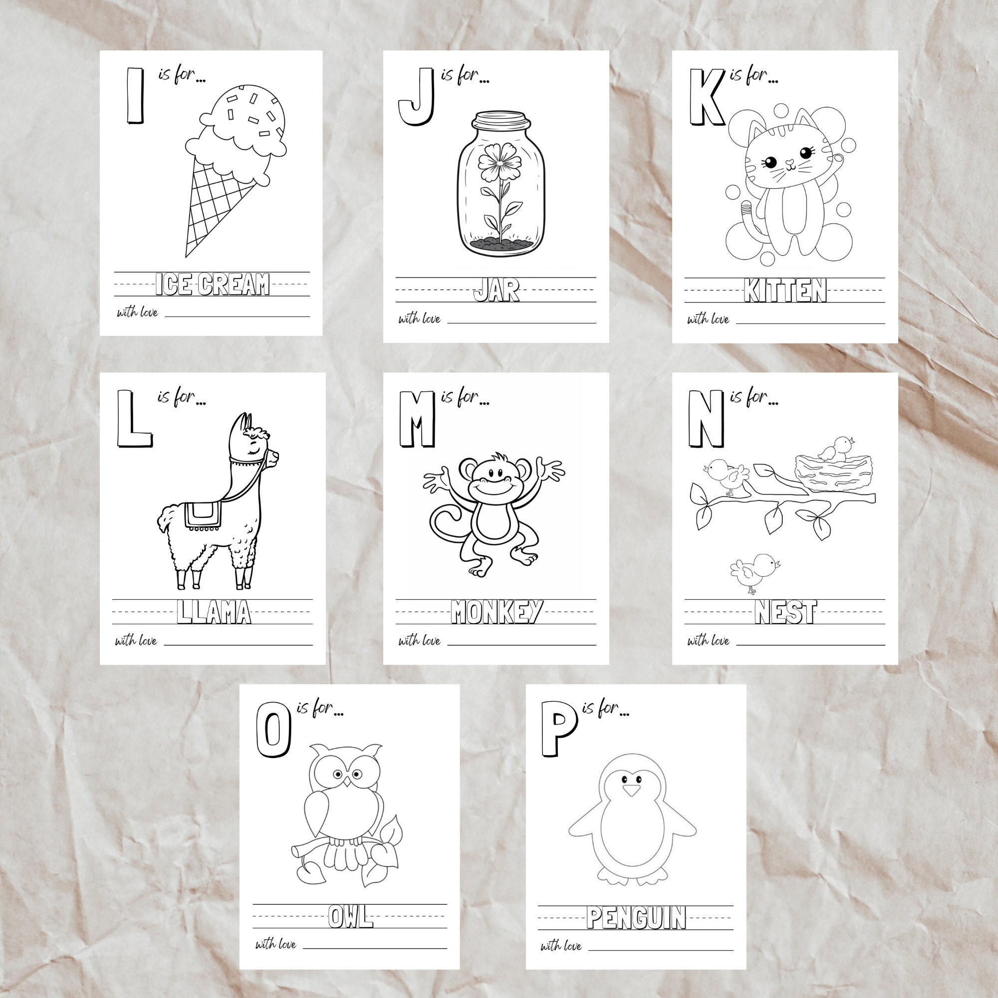 Baby's First ABC Book, Baby Shower Alphabet Book, Baby Shower Coloring ...