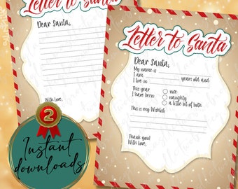 Printable Letter to Santa for Kids Dear Santa Letter Template Christmas ...