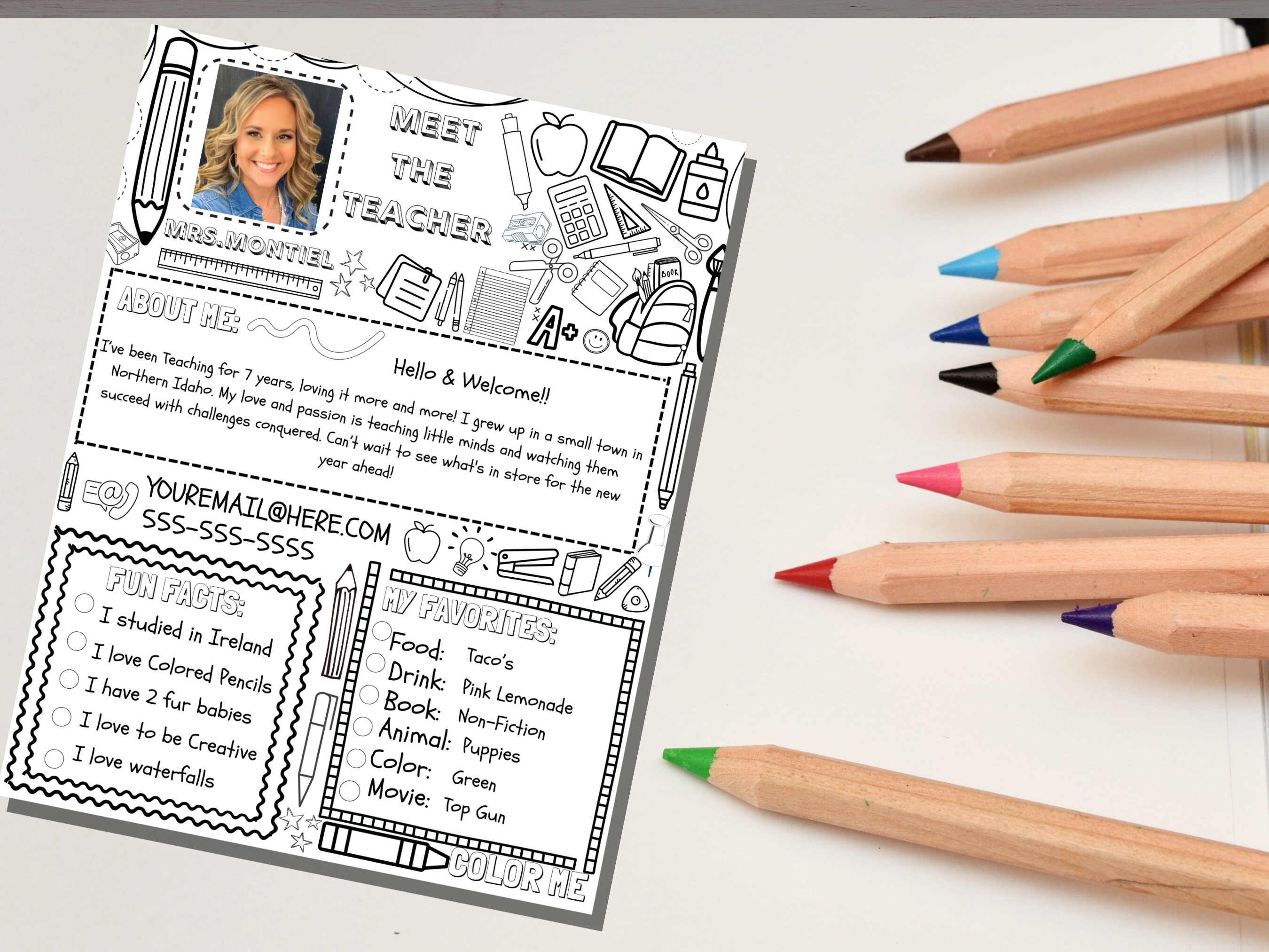 Meet the Teacher Template, Editable Teacher Printable, Open House ...