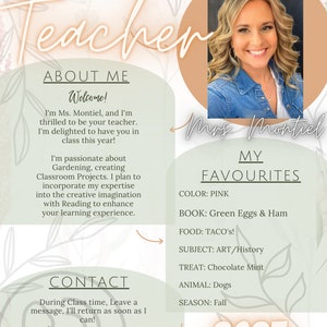 Meet the Teacher Template, Editable Teacher Printable, Boho Meet the ...