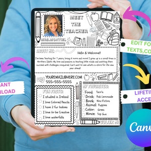 Meet the Teacher Template, Editable Teacher Printable, Open House ...