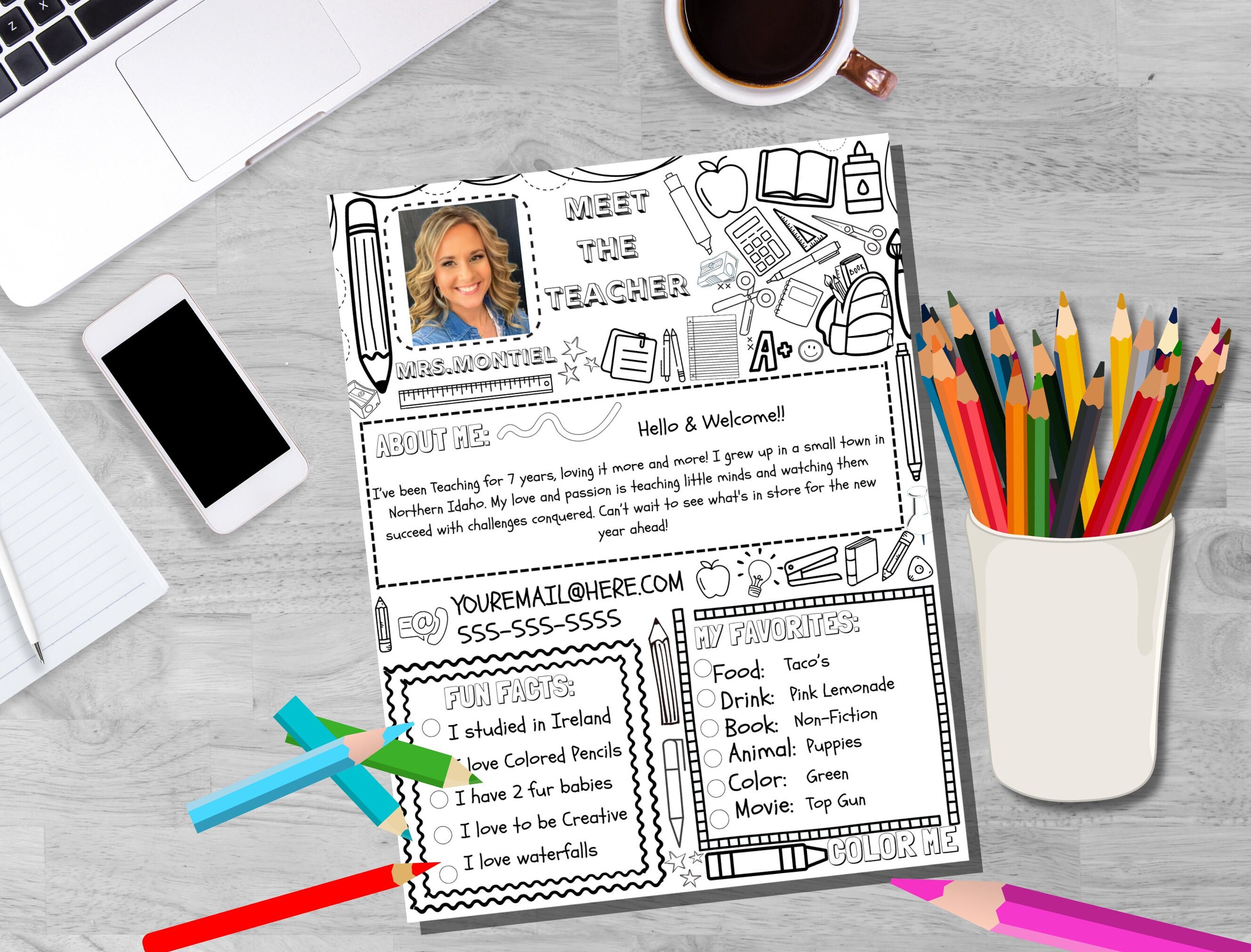 Meet the Teacher Template, Editable Teacher Printable, Open House ...