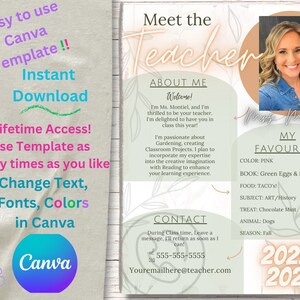 Meet the Teacher Template, Editable Teacher Printable, Boho Meet the ...