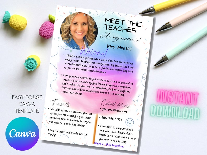 Plantilla Conozca al maestro, folleto de regreso a clases, introducción ...