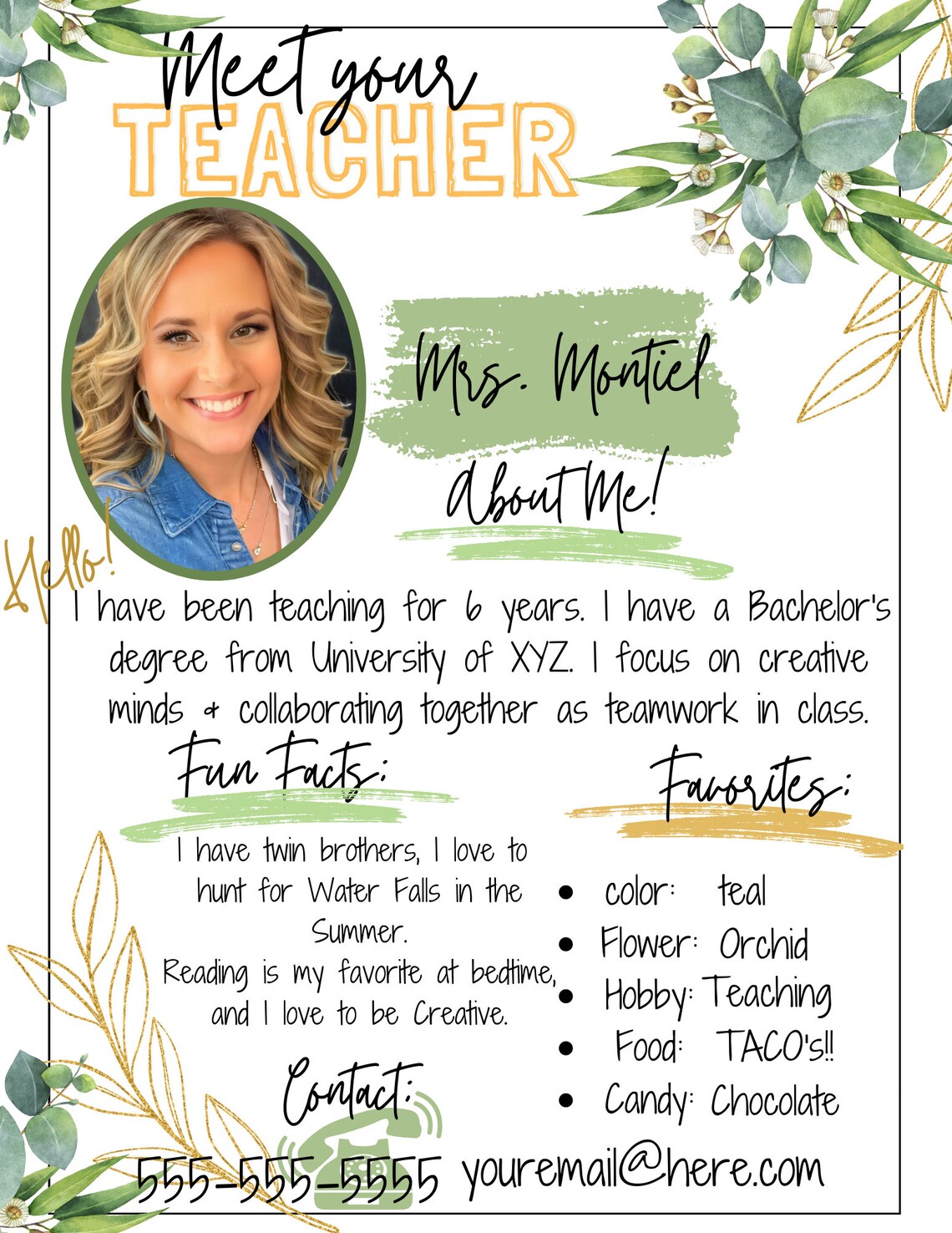 Meet the Teacher Editable I Meet the Teacher Boho Template I Editable ...