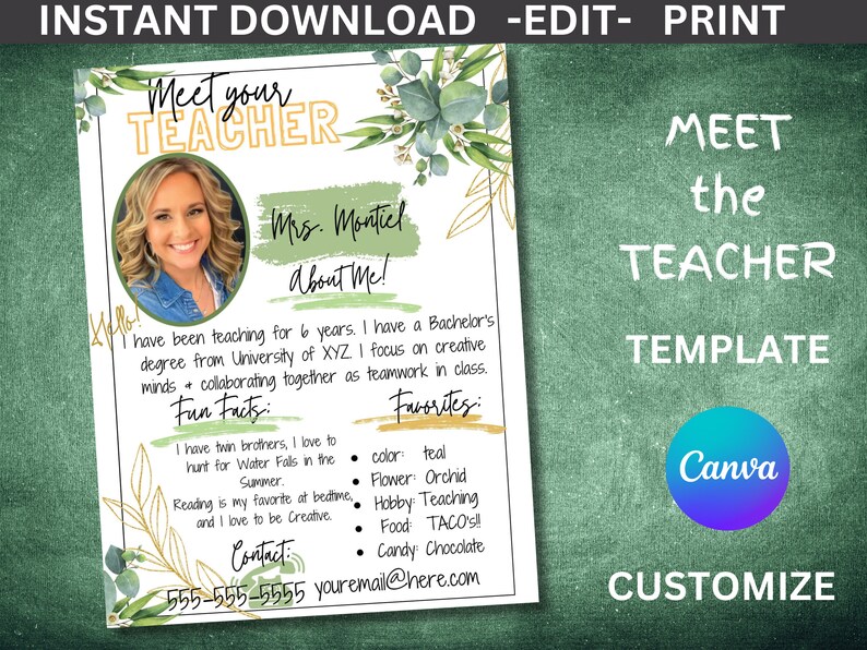 Meet the Teacher Editable I Meet the Teacher Boho Template I Editable ...