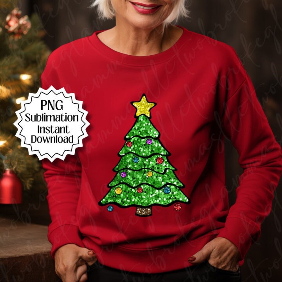 Glitter Sparkly Christmas Tree Sweatshirt, Glitter Tree Shirt, Best ...