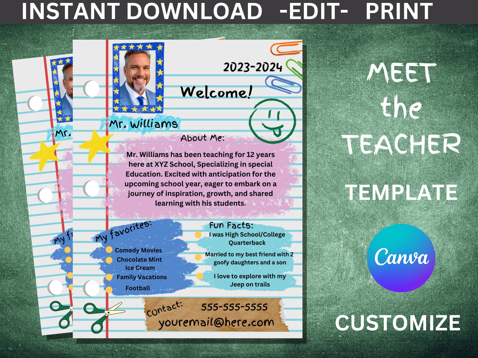 Meet the Teacher Template, Editable Teacher Printable, Boho Meet the ...