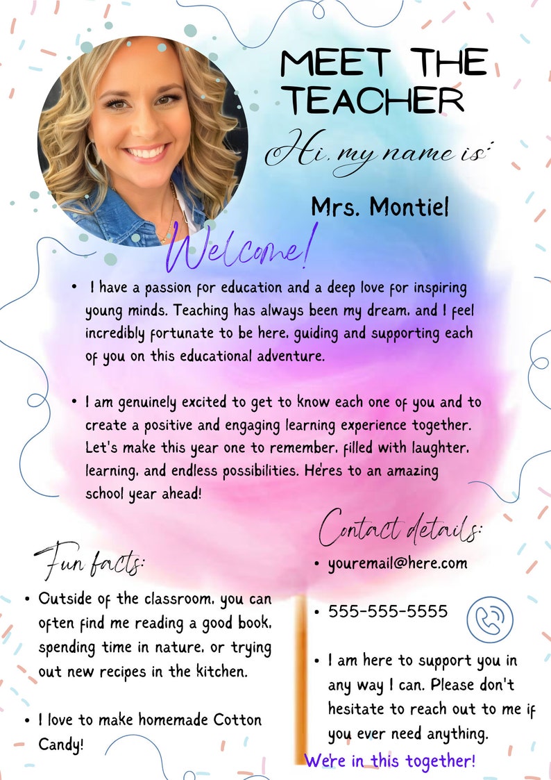 Plantilla Conozca al maestro, folleto de regreso a clases, introducción ...