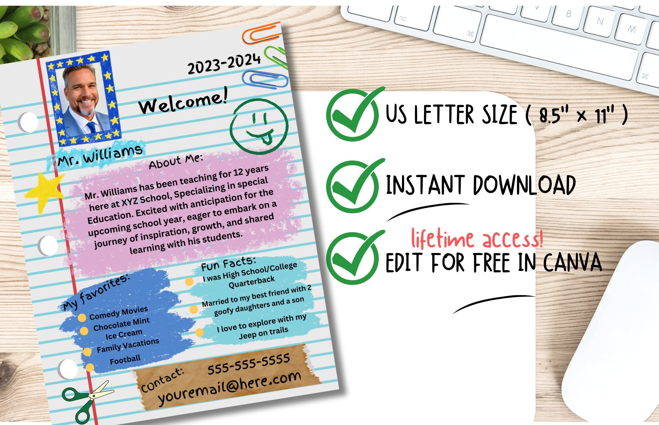 Meet the Teacher Template, Editable Teacher Printable, Boho Meet the ...