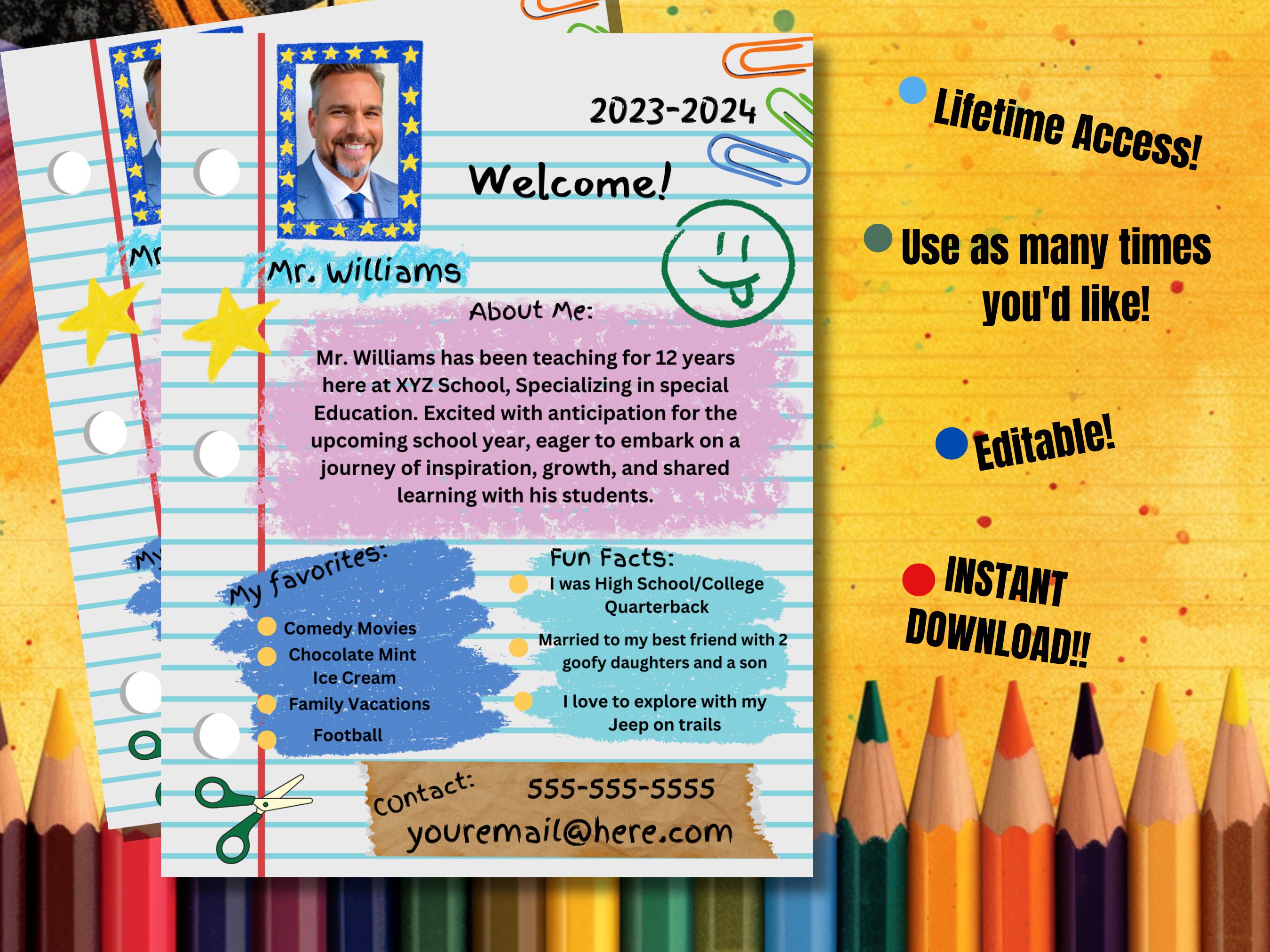 Meet the Teacher Template, Editable Teacher Printable, Boho Meet the ...