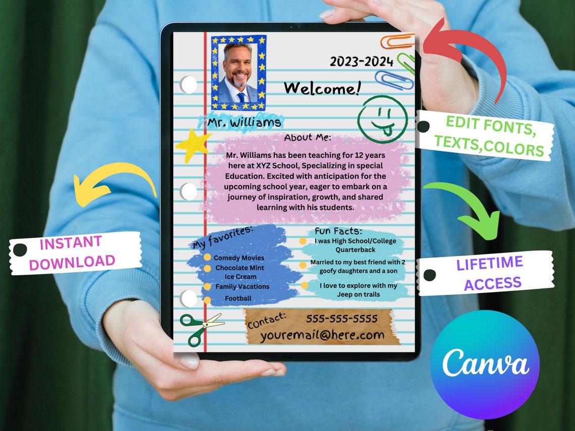 Meet the Teacher Template, Editable Teacher Printable, Boho Meet the ...