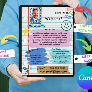 Meet the Teacher Template, Editable Teacher Printable, Boho Meet the ...