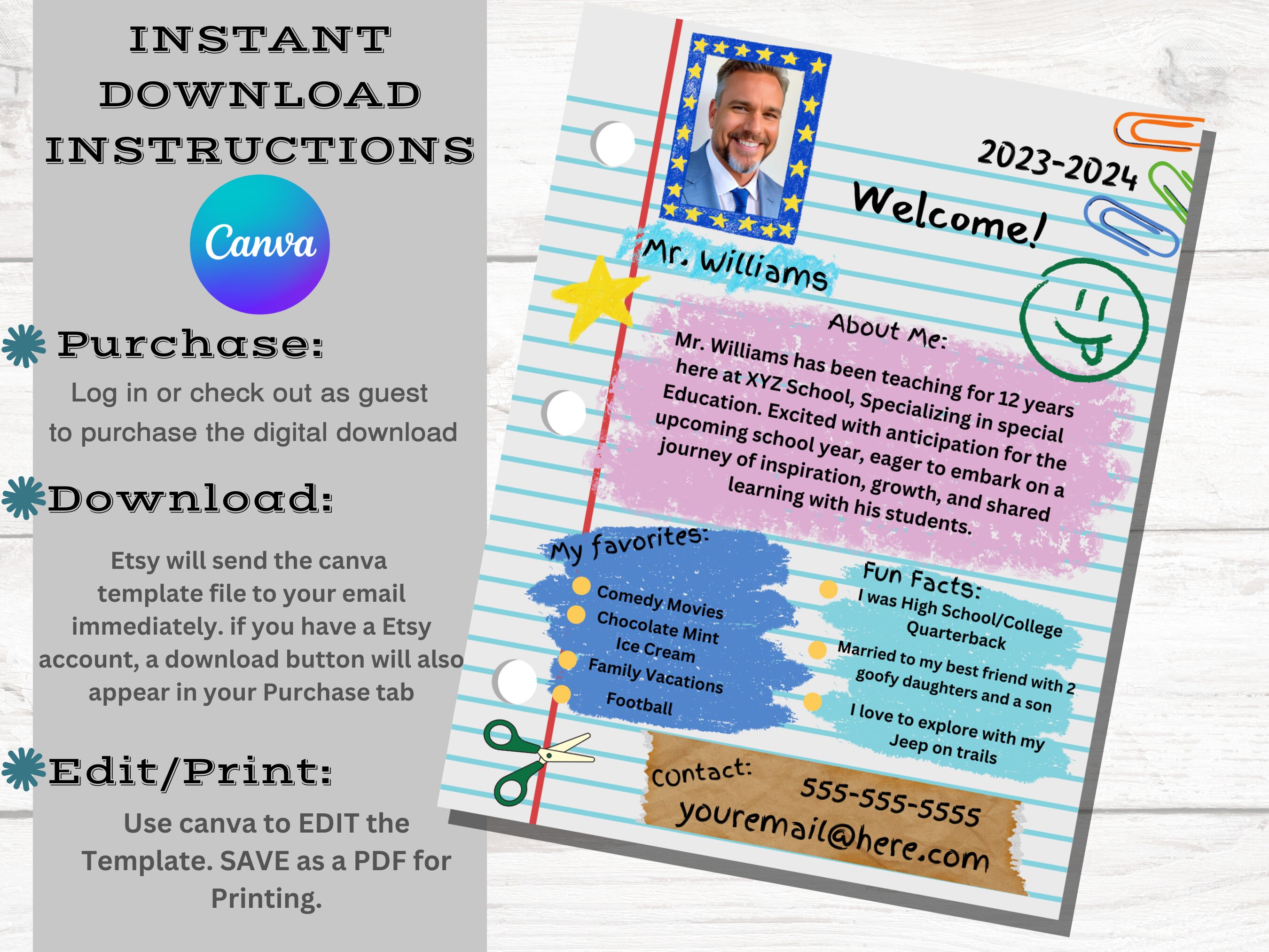 Meet the Teacher Template, Editable Teacher Printable, Boho Meet the ...