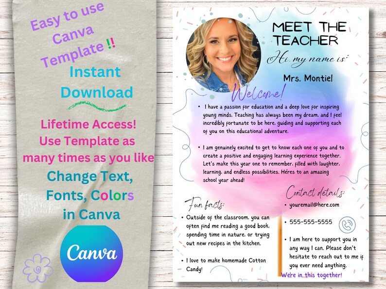 Meet the Teacher Template, Back to School Flyer, Teacher Introduction ...