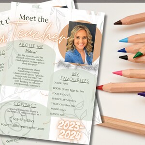 Meet the Teacher Template, Editable Teacher Printable, Boho Meet the ...