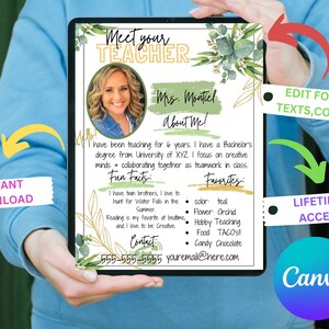 Meet the Teacher Editable I Meet the Teacher Boho Template I Editable ...
