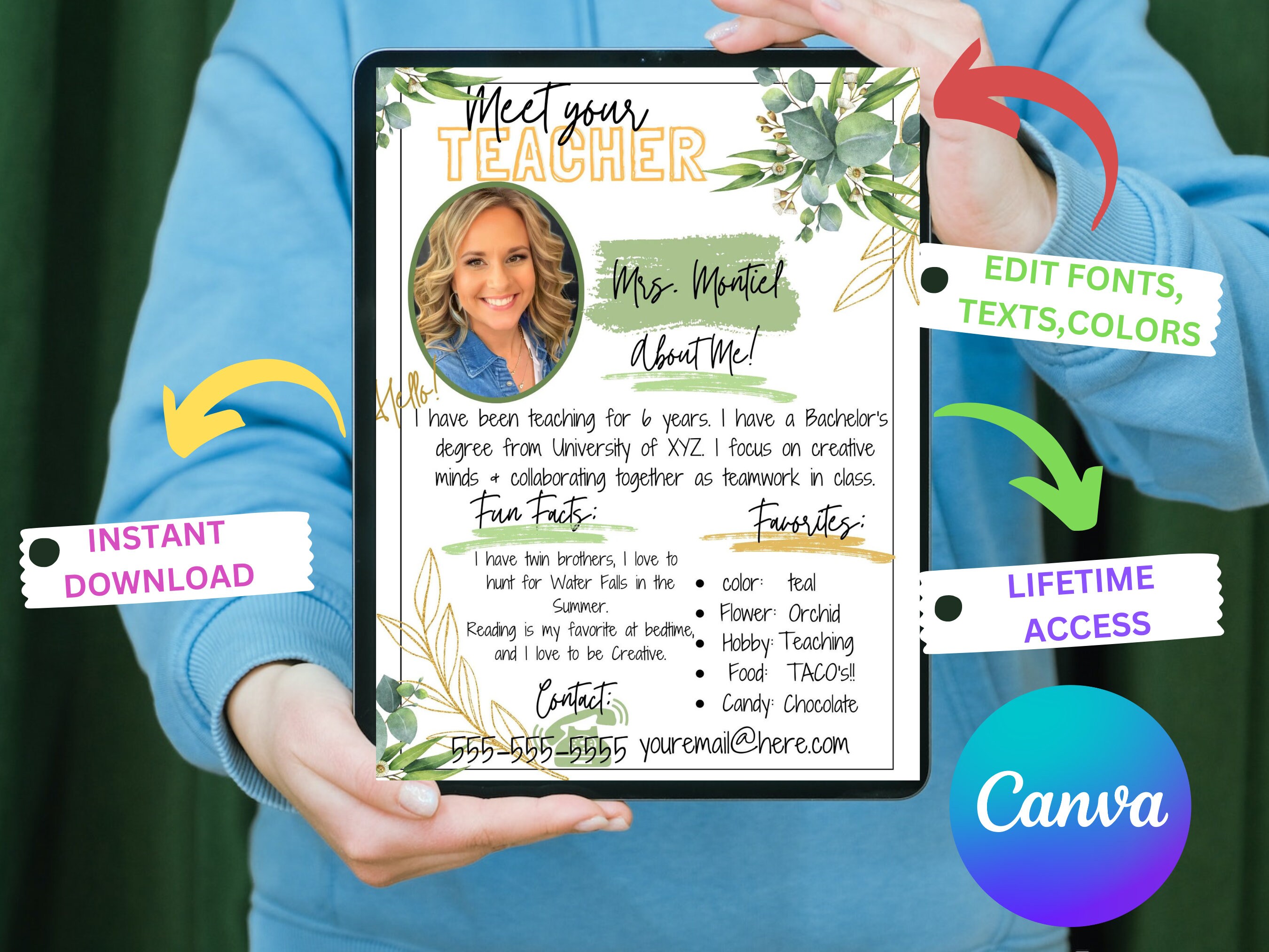 Meet the Teacher Editable I Meet the Teacher Boho Template I Editable ...