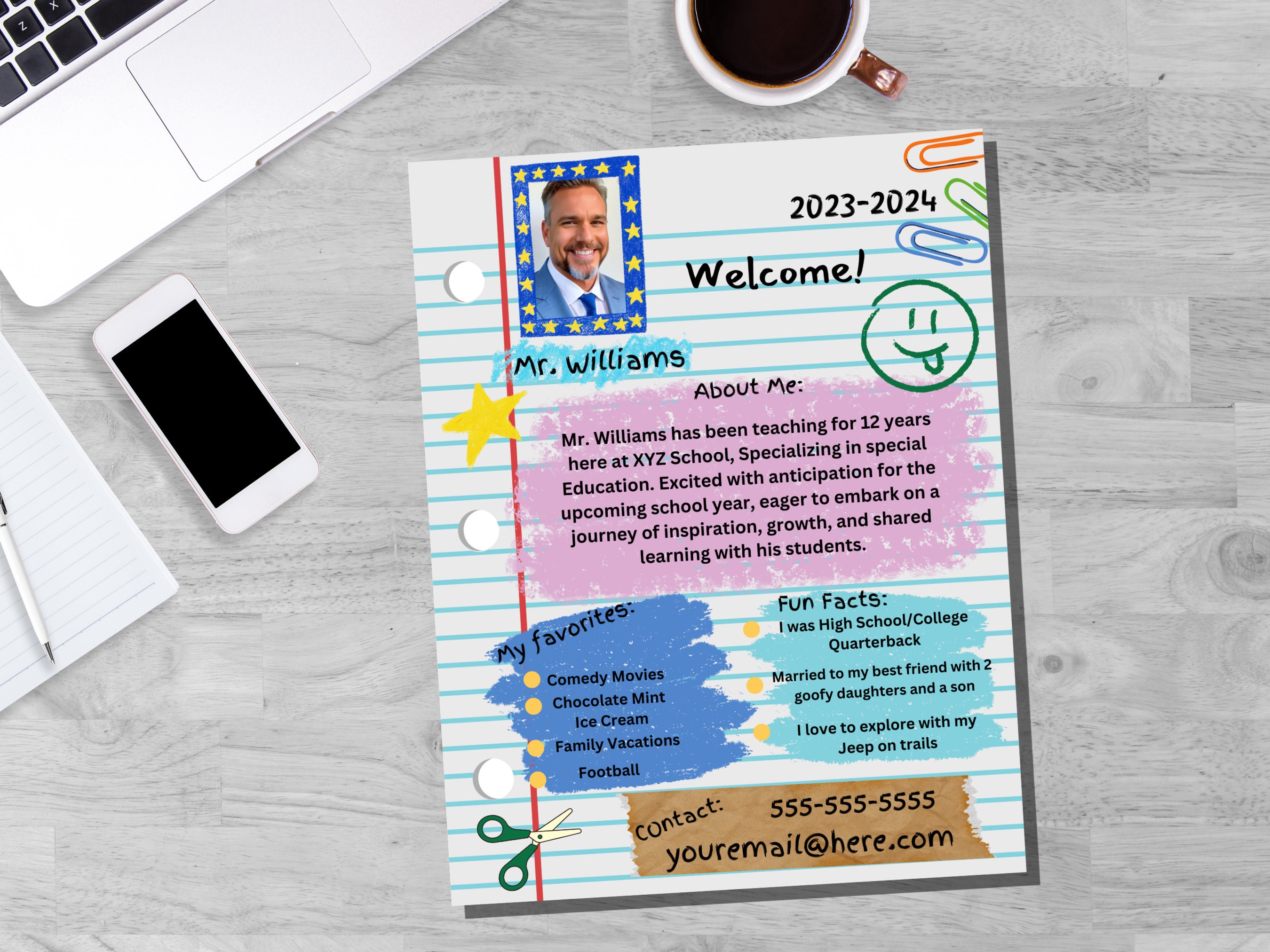 Meet the Teacher Template, Editable Teacher Printable, Boho Meet the ...