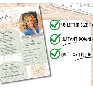 Meet the Teacher Template, Editable Teacher Printable, Boho Meet the ...