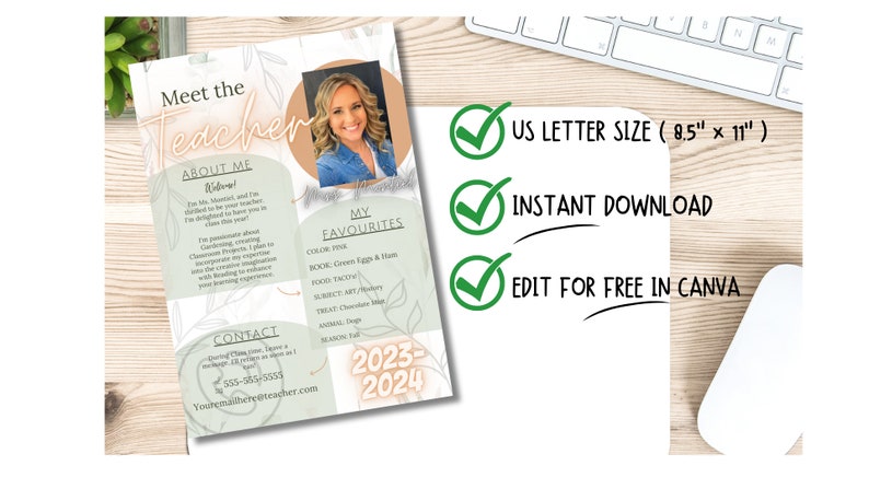Meet the Teacher Template, Editable Teacher Printable, Boho Meet the ...