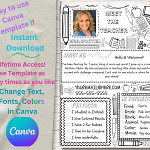 Meet the Teacher Template, Editable Teacher Printable, Open House ...