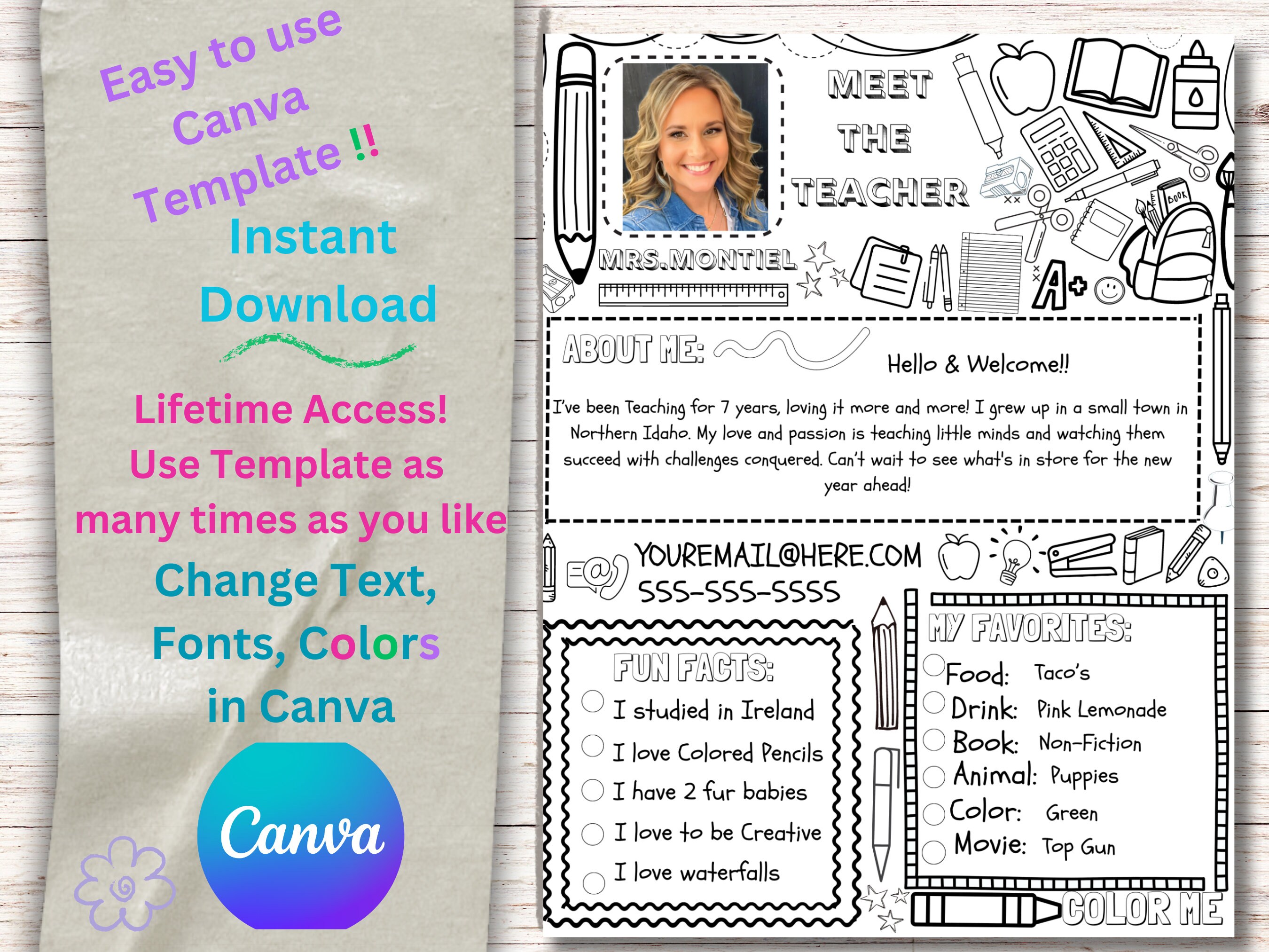 Meet the Teacher Template, Editable Teacher Printable, Open House ...