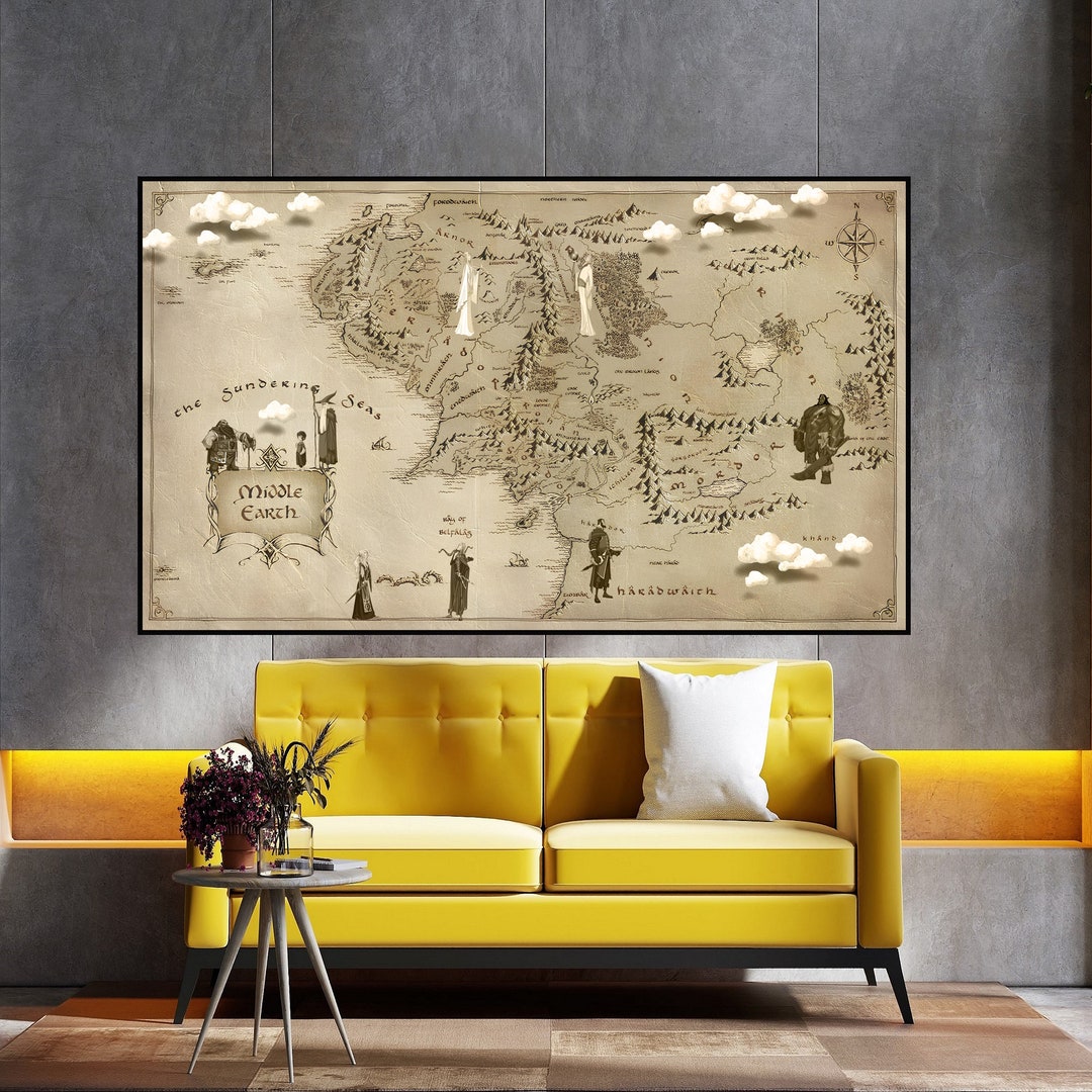 Lord of the Rings Poster, Lotr Art Prints, Lotr Map Poster, Lotr Movie ...