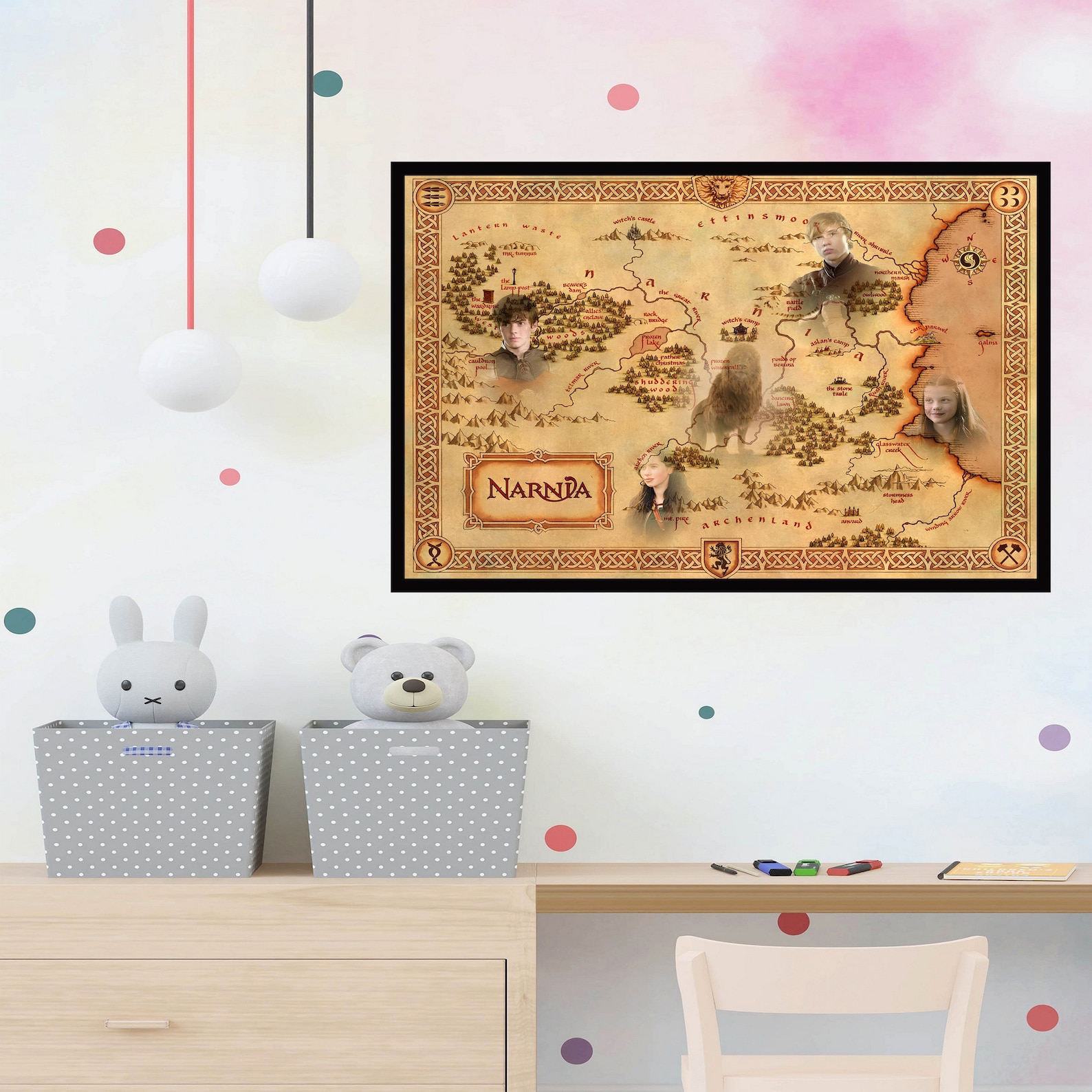 Chronicles Print, Narnia Art Print, Narnia Map Poster, Narnia Map With ...