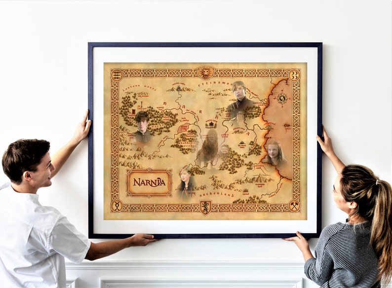 Chronicles Print, Narnia Art Print, Narnia Map Poster, Narnia Map With ...