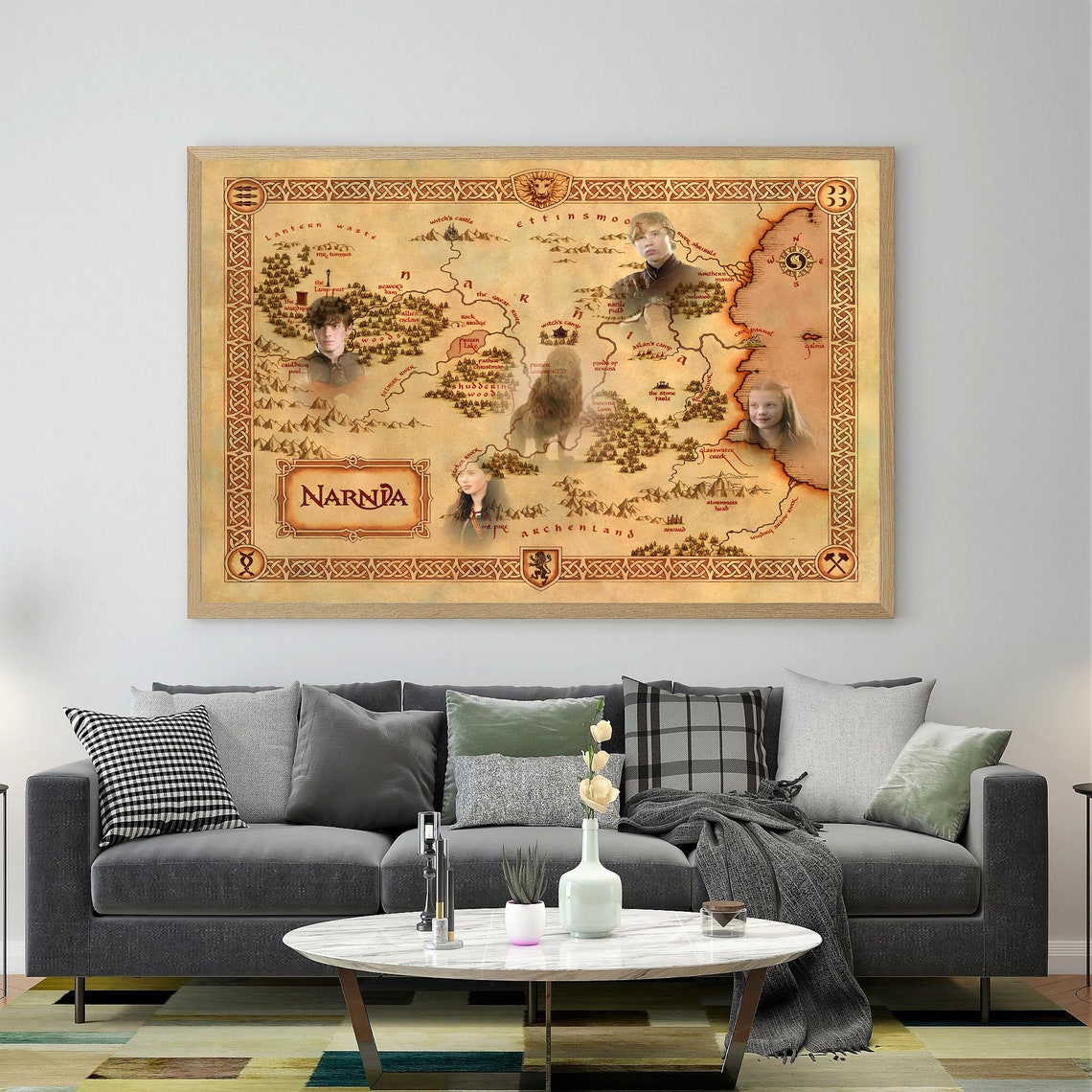 Chronicles Print, Narnia Art Print, Narnia Map Poster, Narnia Map With ...