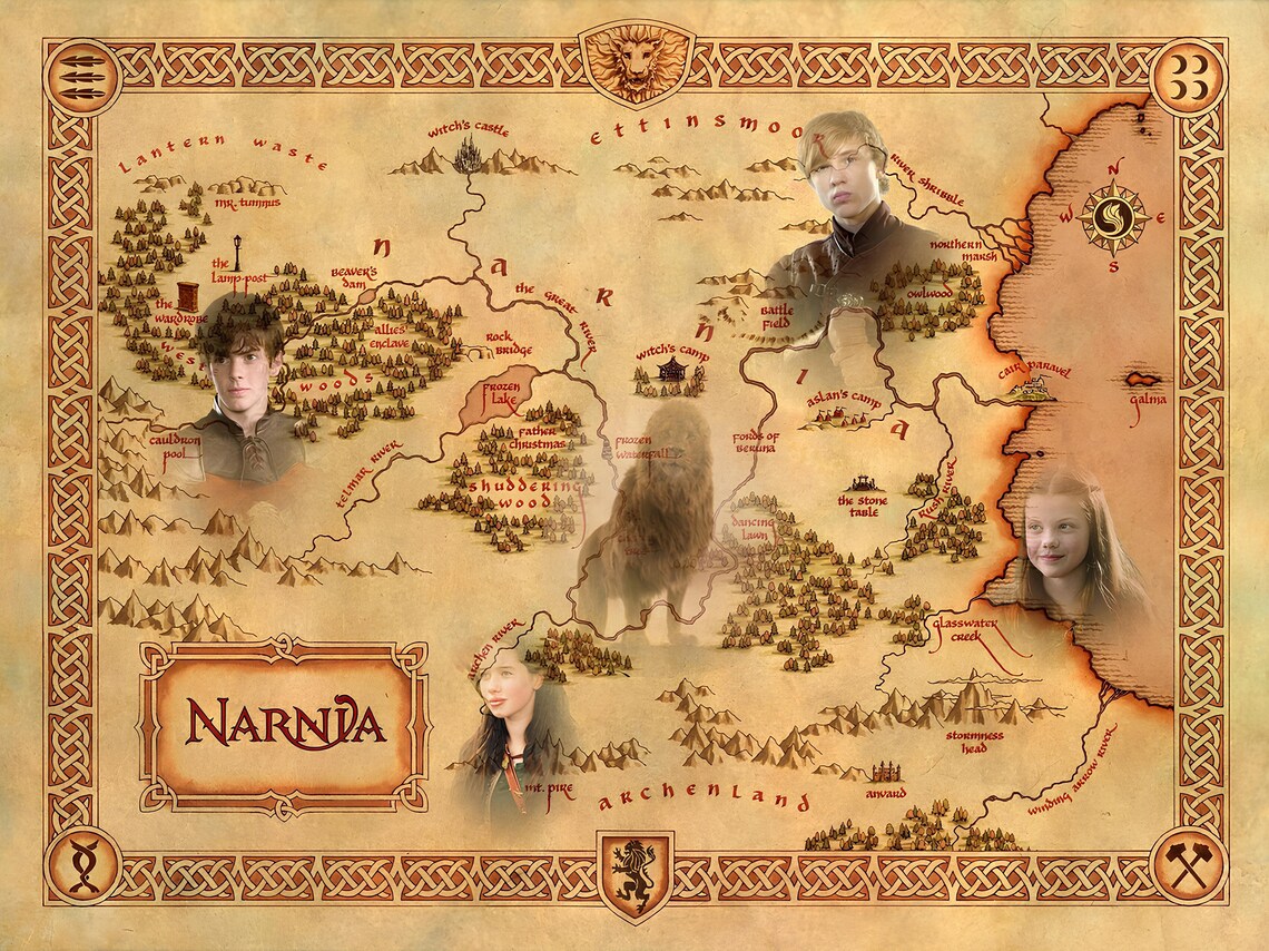 Chronicles Print Narnia Art Print Narnia Map Poster Narnia - Etsy