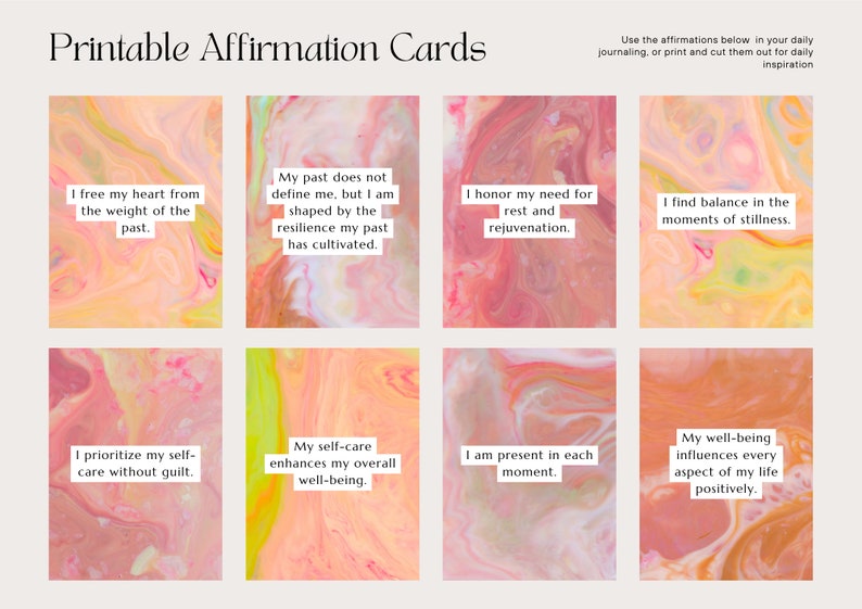 104 Printable Affirmation Cards | Affirmation Cards PDF | Instant ...