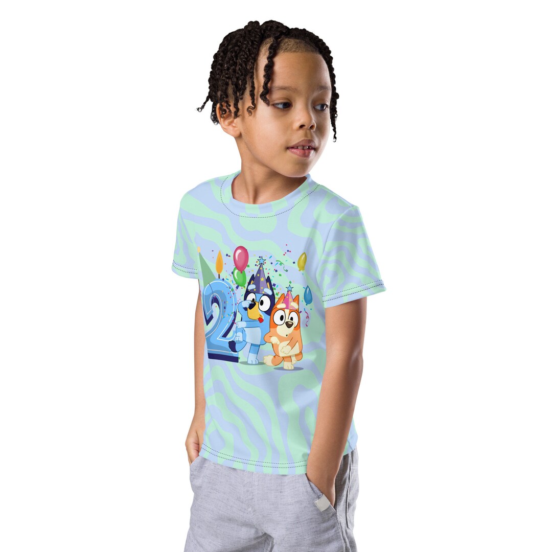 Bluey 2nd Birthday Kids Crew Neck T-shirt - Etsy