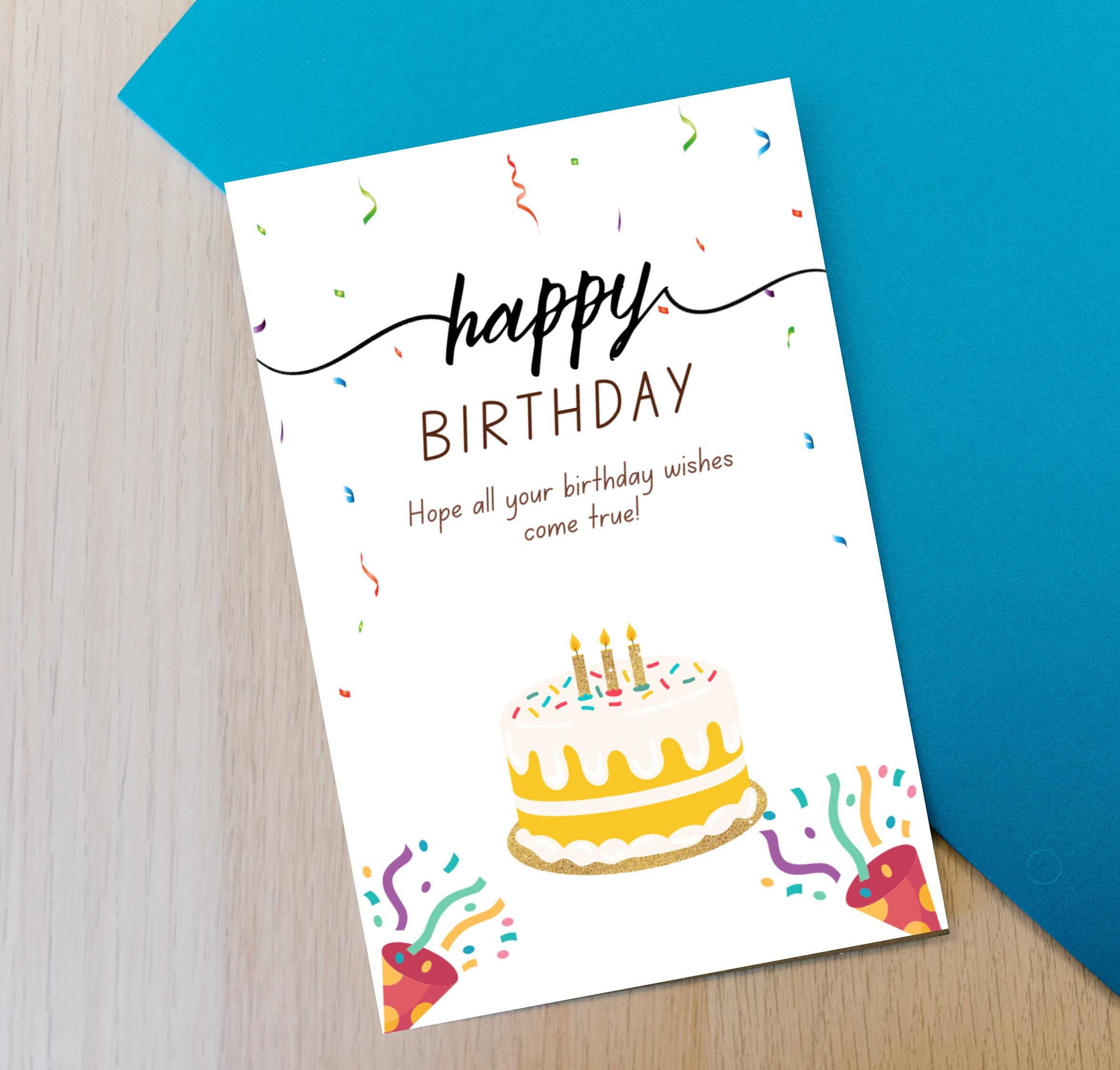Birthday Card Template, Editable, Custom Printable Card, Instant ...