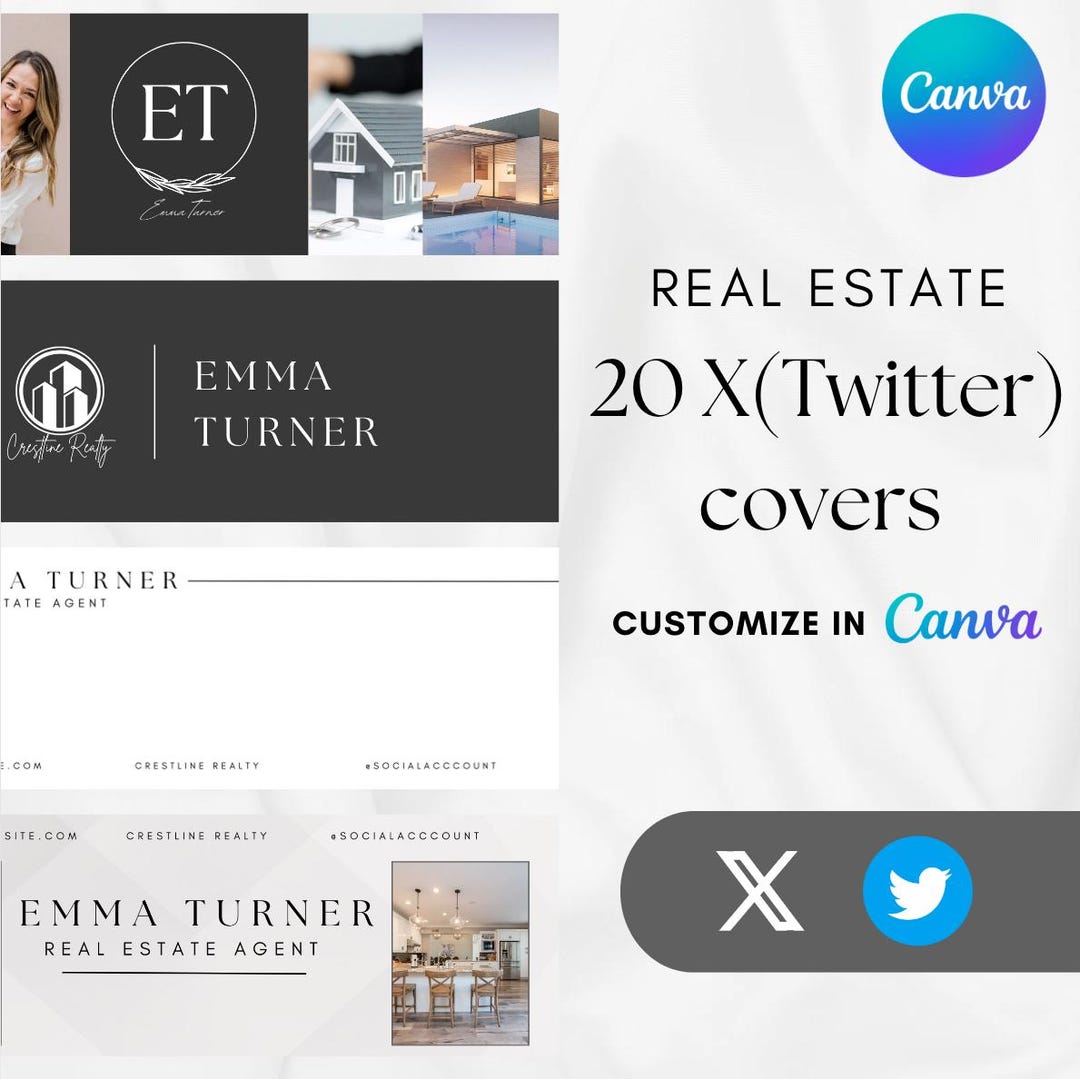 Real Estate X Twitter Header Cover Template Design, Custom Banner ...