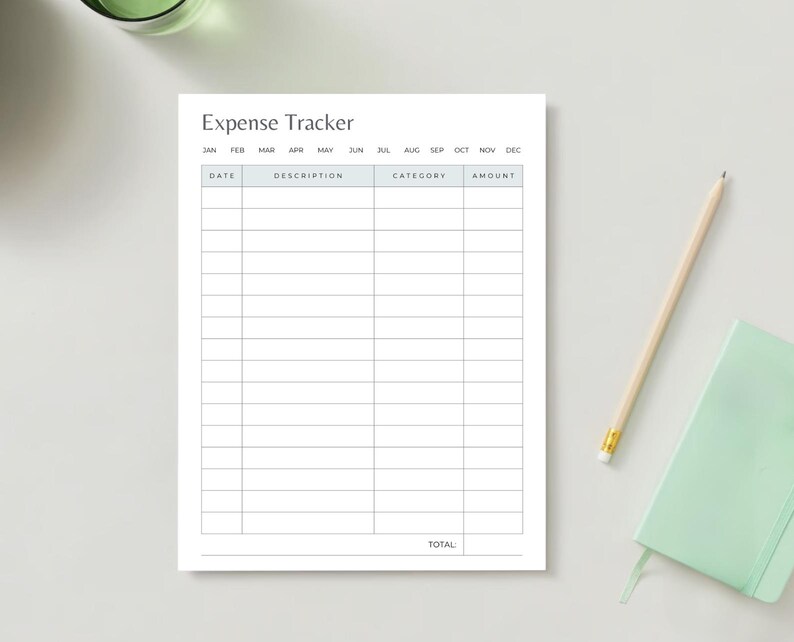 Expense Tracker Printable Template, Editable Financial Spending Log ...