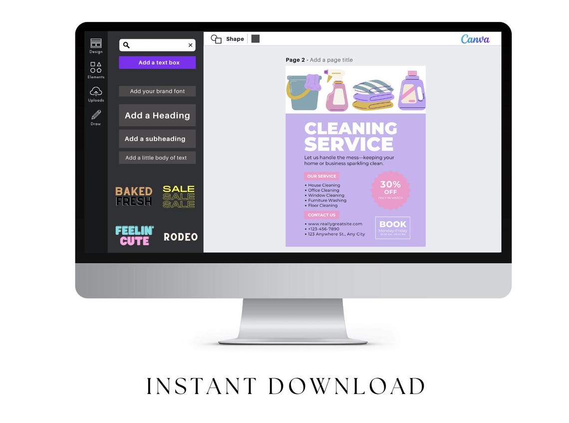Cleaning Service Flyer Template, Editable Cleaners Offer, House ...
