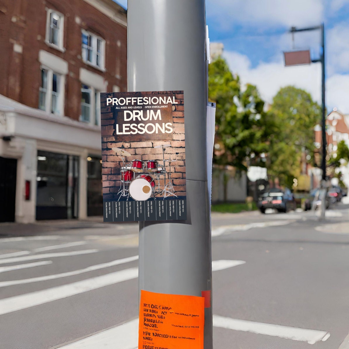 Drum Lesson Flyer Template, Tear-off Tabs, Editable Drumming Lesson ...