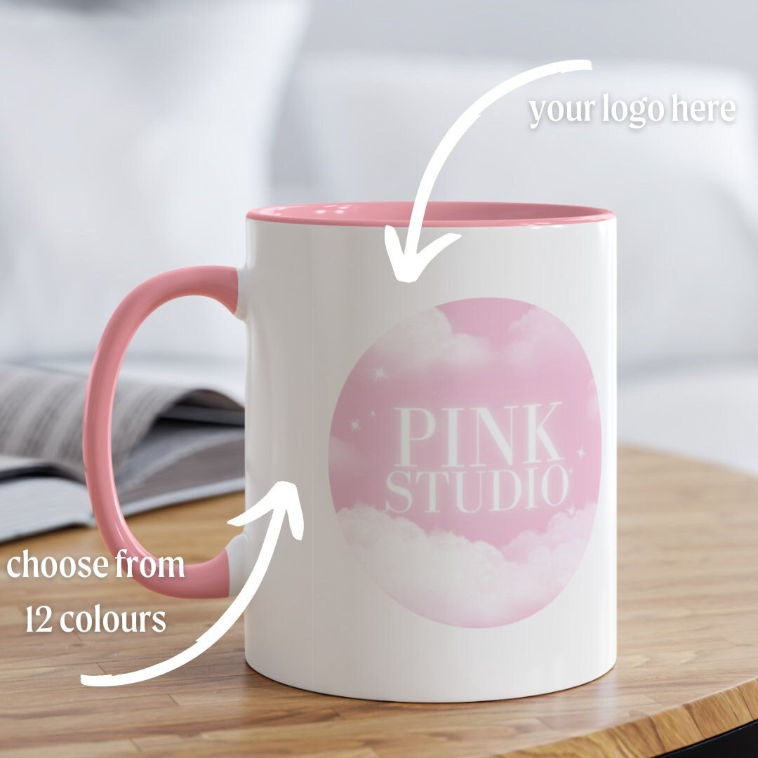 Custom Logo Mug Branded Coffee Mug Small Business Mug Create Your Own ...