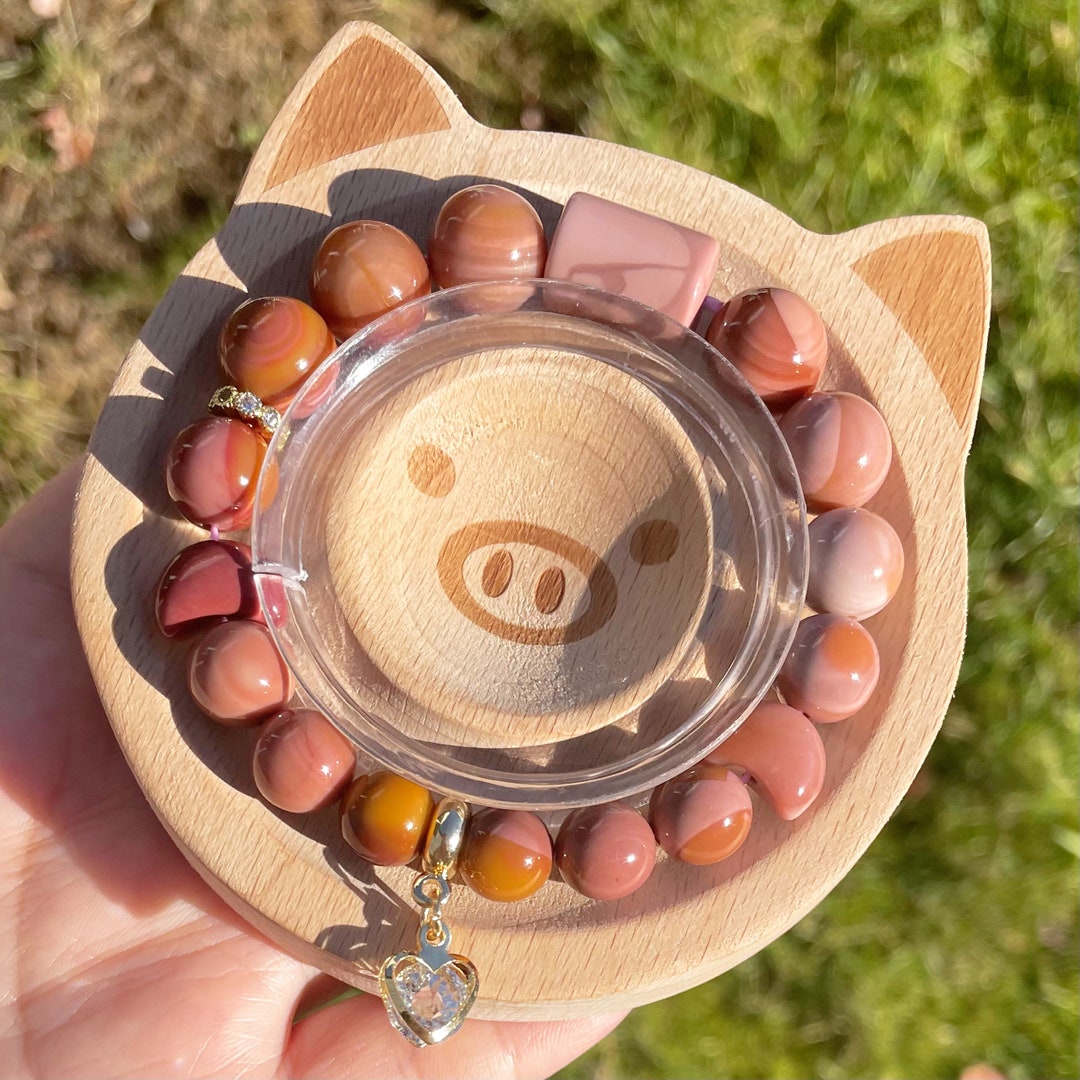 Alashan Agate Bracelet/ Gemstone Bracelets/ Pink Mango/ - Etsy