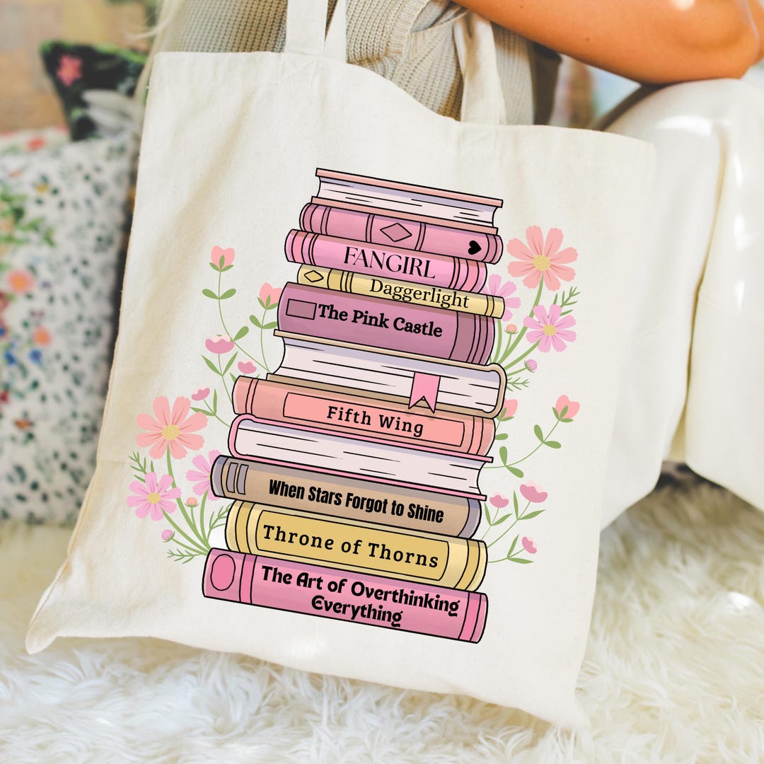 Custom Bookshelf Tote Bag, Bookish Personalized Tote Bag, Book Lover ...