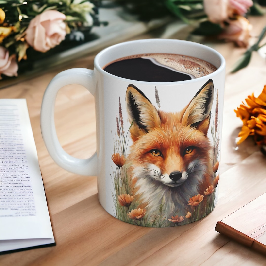 Cute Fox Custom Mug Gift for Fox Lovers Personalized Fox Mug Coffee ...