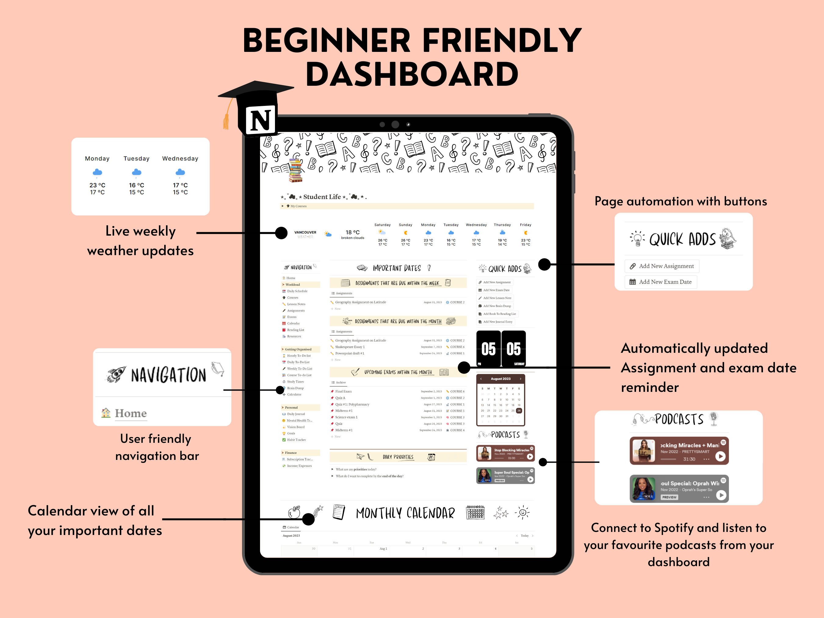 PLR Student Planner Notion Template | Best Notion PLR Notion Template for Students | Notion ...