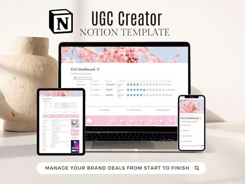 UGC Notion Template for UGC Creators Premium UGC Notion Template to ...