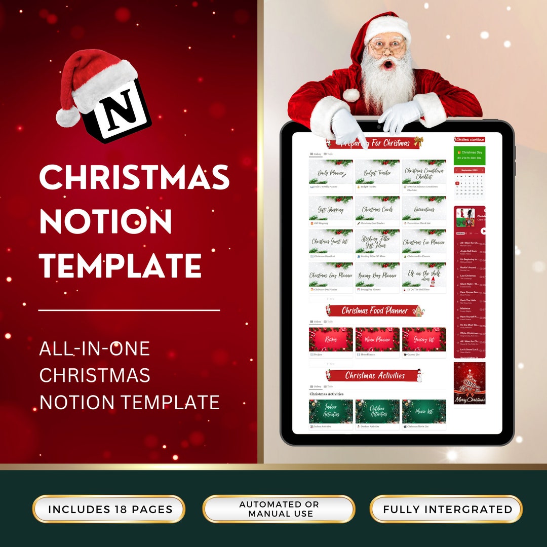 Christmas Notion Template 2023 | Christmas Notion Planner | Festive ...