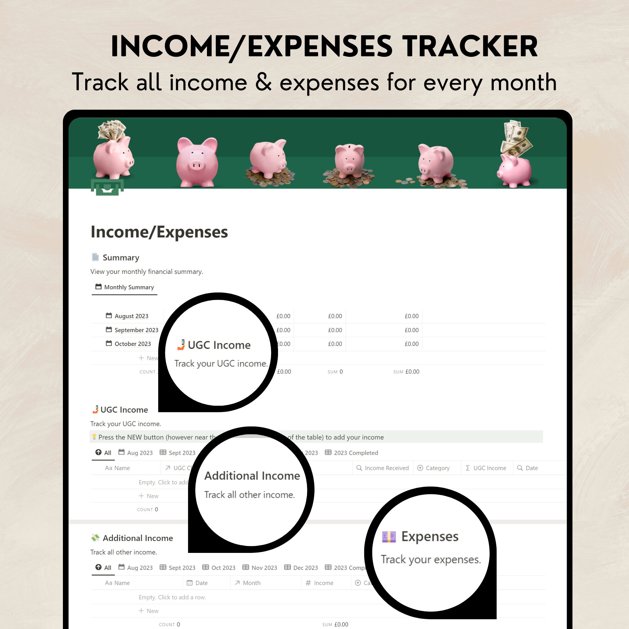 Premium UGC Notion Template Green UGC Notion Template Planner for UGC ...